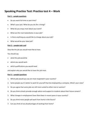 IELTS speaking test preparation | PDF