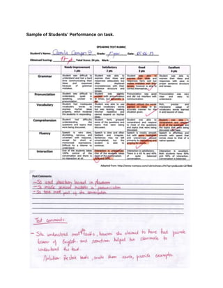 Speaking Test Design | DOCX