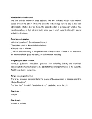 Speaking Test Design | DOCX