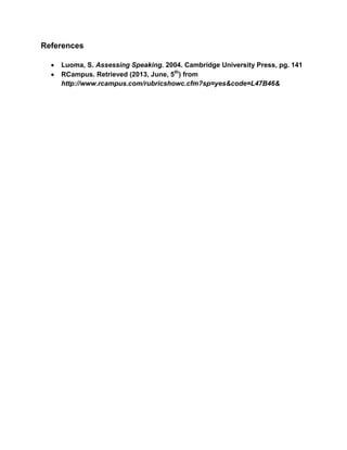 Speaking Test Design | DOCX