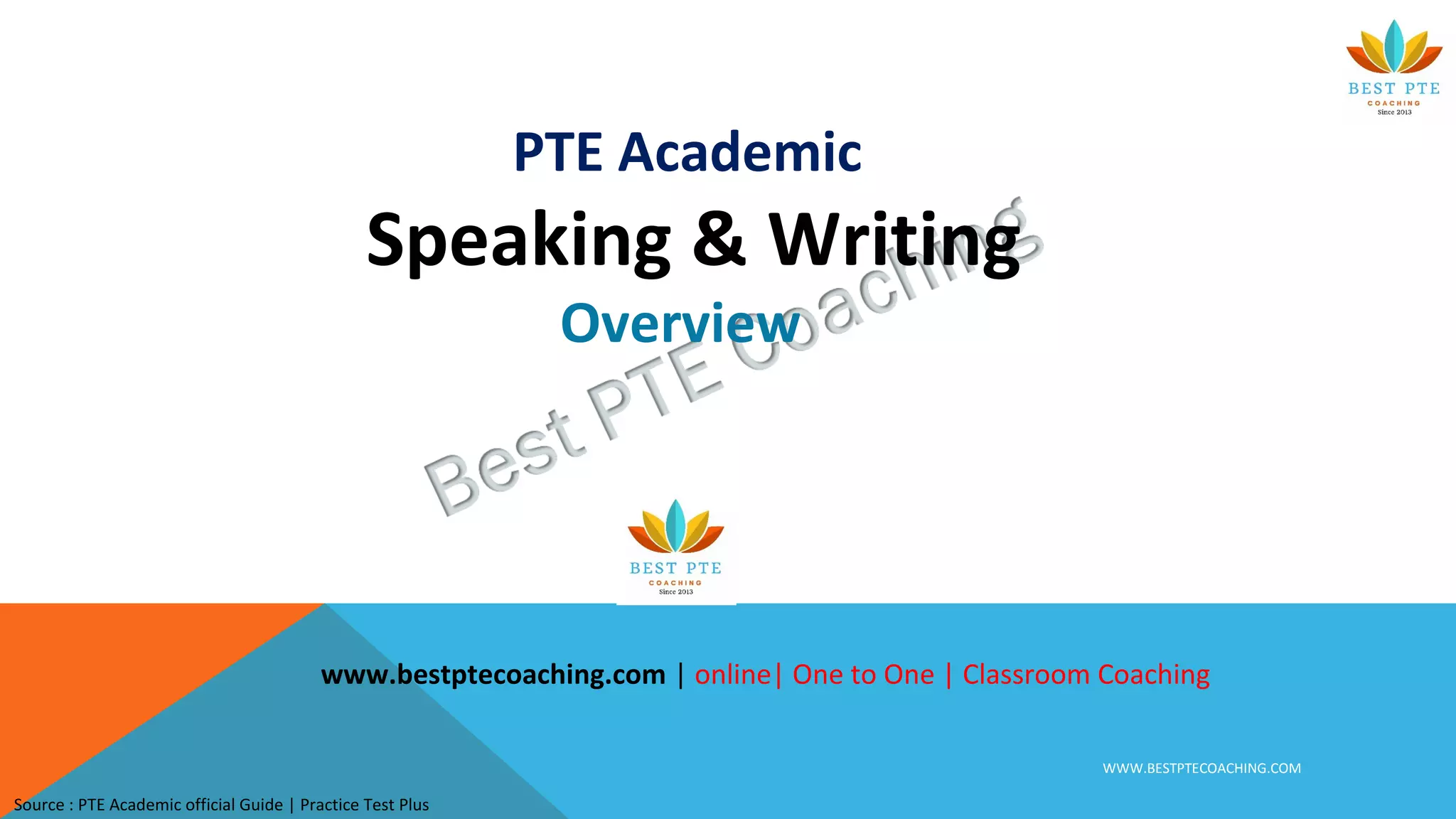 PTE Exam Speaking & Writing Overview | PPT