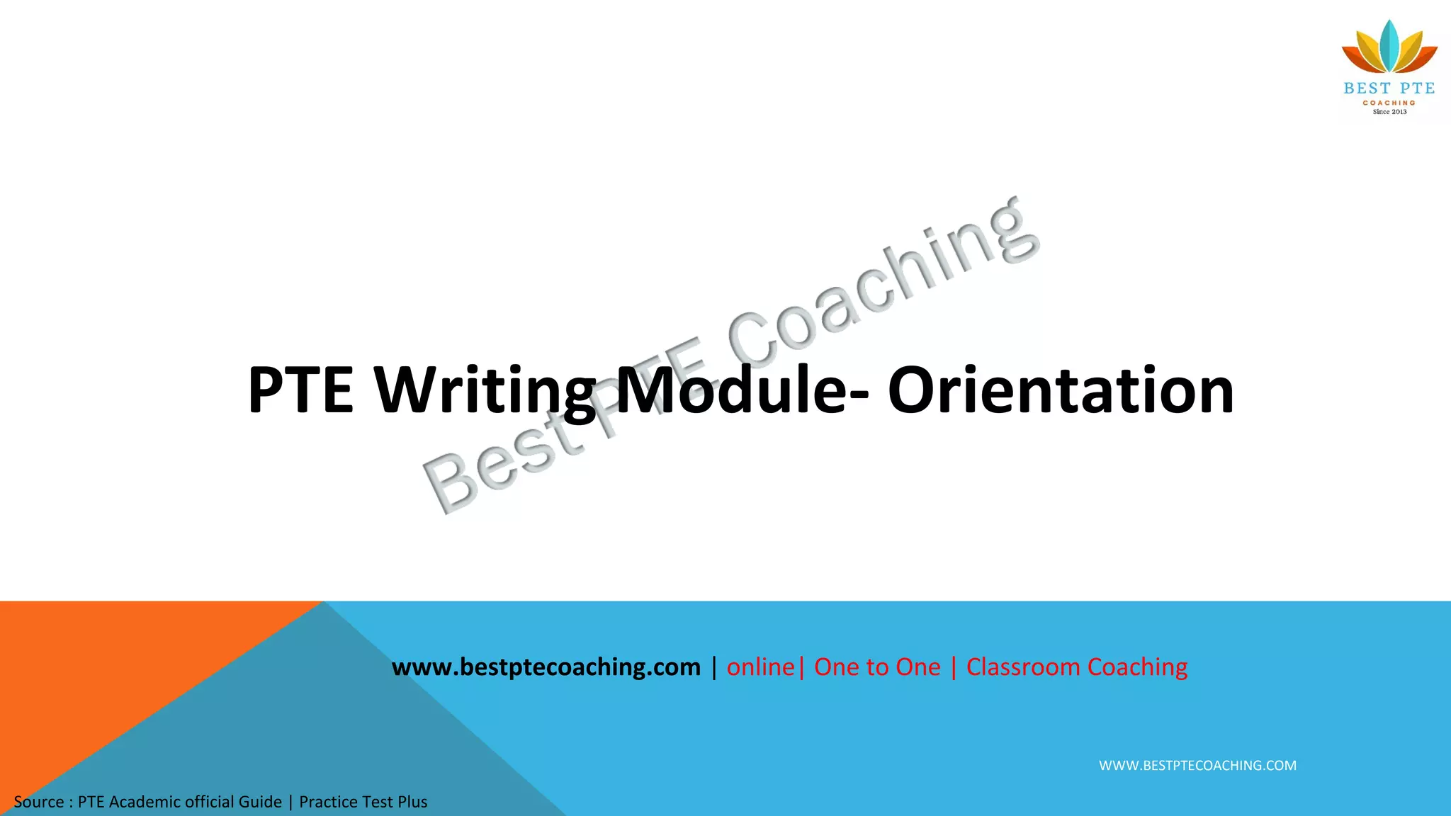 PTE Exam Speaking & Writing Overview | PPT