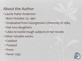 Speak By Laurie Halse Anderson Project Ideas