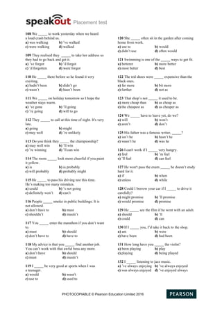 Speak out placement test | PDF