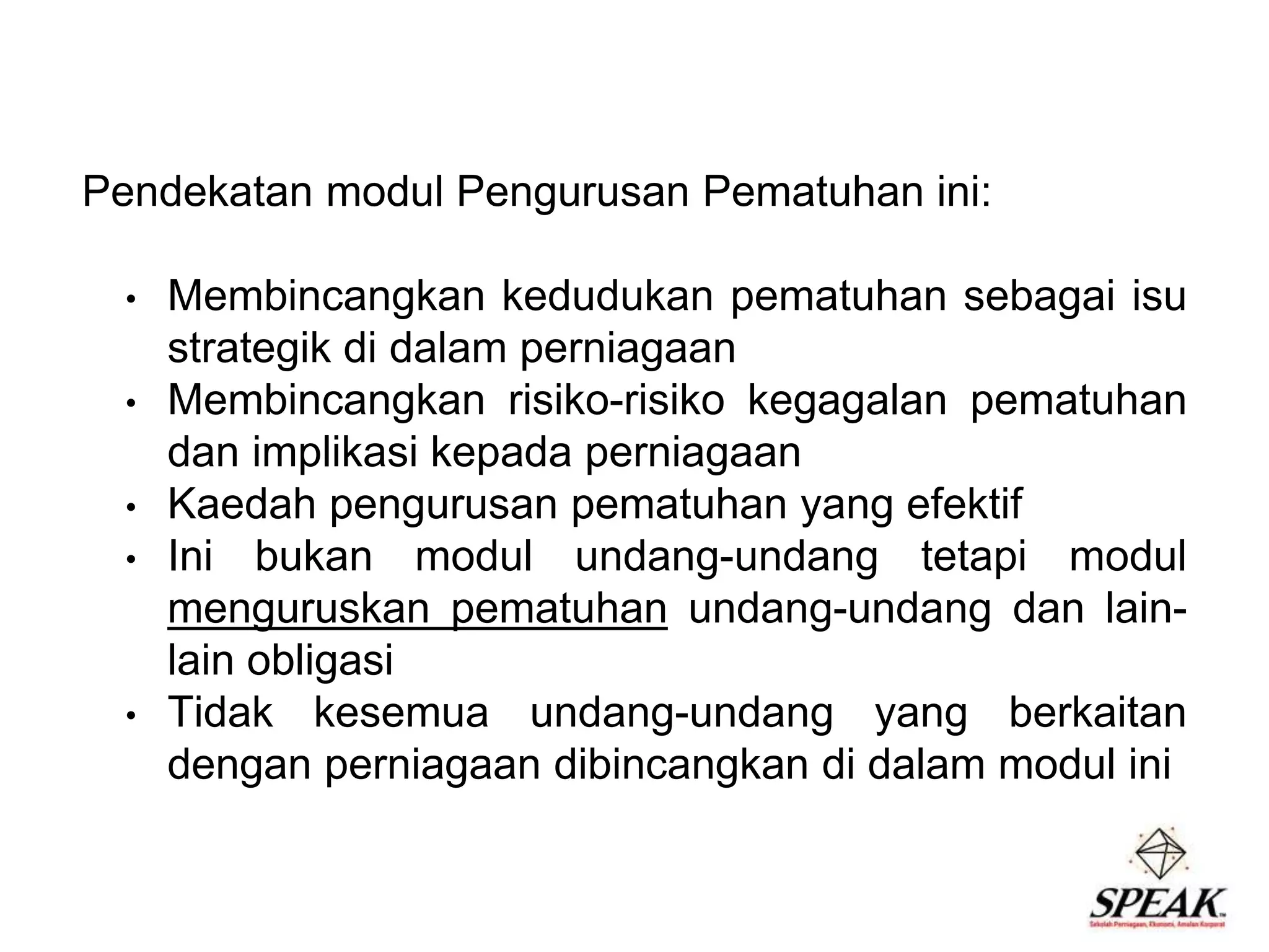 Speak pengurusan pematuhan hari 2 ppt | PPTX