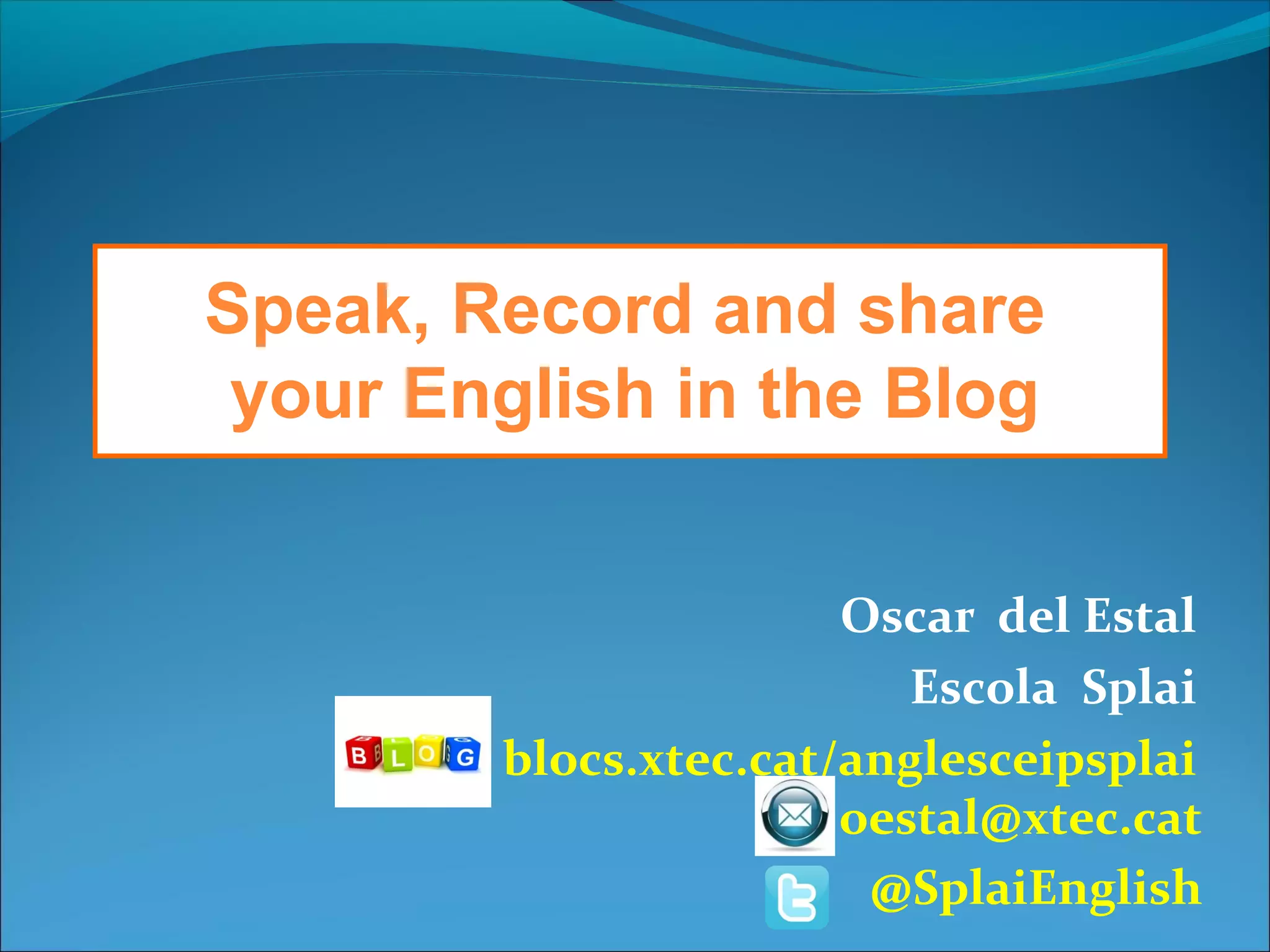 Speak record introduction | PPT