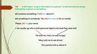 Speak say tell | PPTX