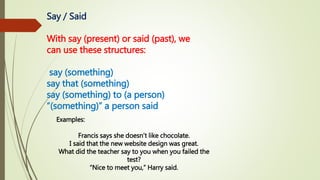 Speak say tell | PPTX