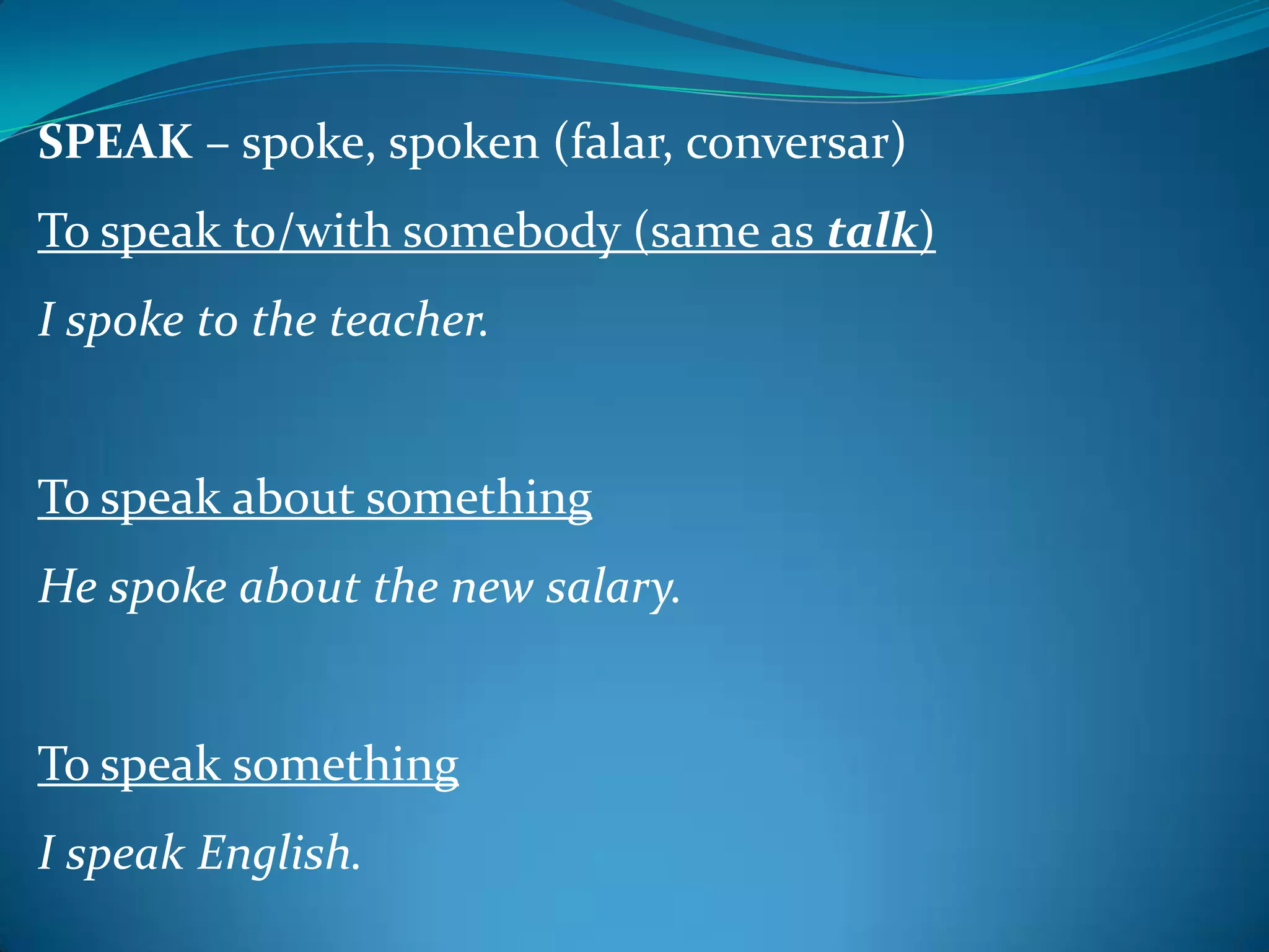 Speak, talk, say, tell | PPTX