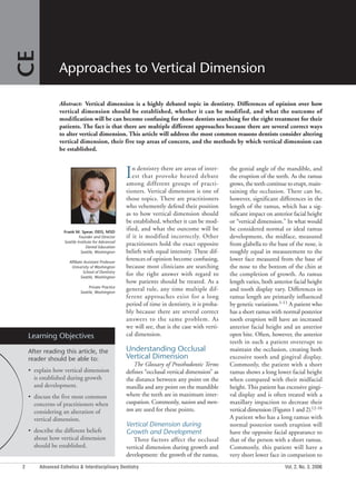 Spear-Approaches_to_Vertical_Dimension.pdf | Dental Health | Diseases ...