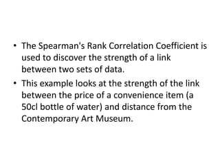 Spearman rank correlation coefficient | PPTX