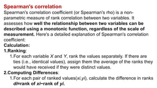 Spearman's correlation,Formula,Advantages, | PPT