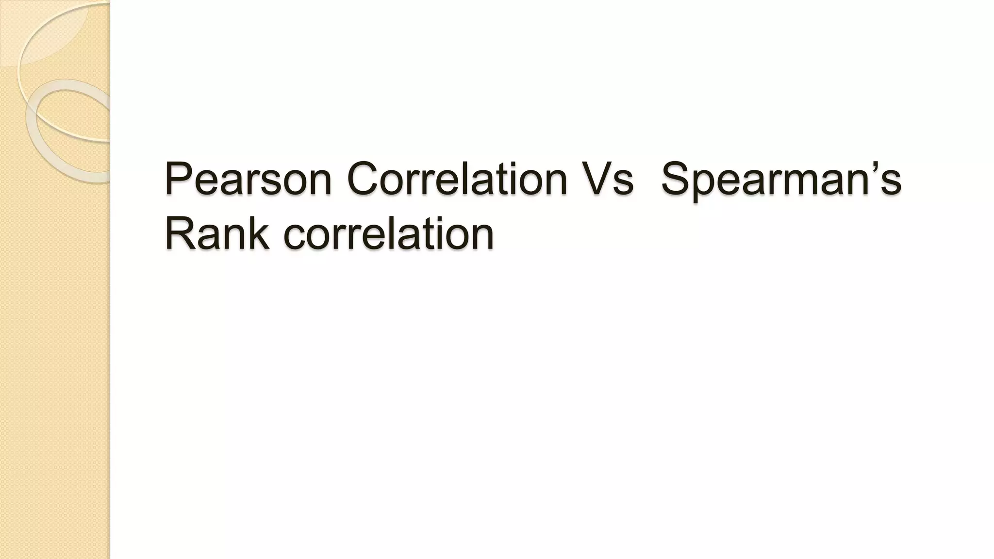 Spearman’s rank correlation | PPTX