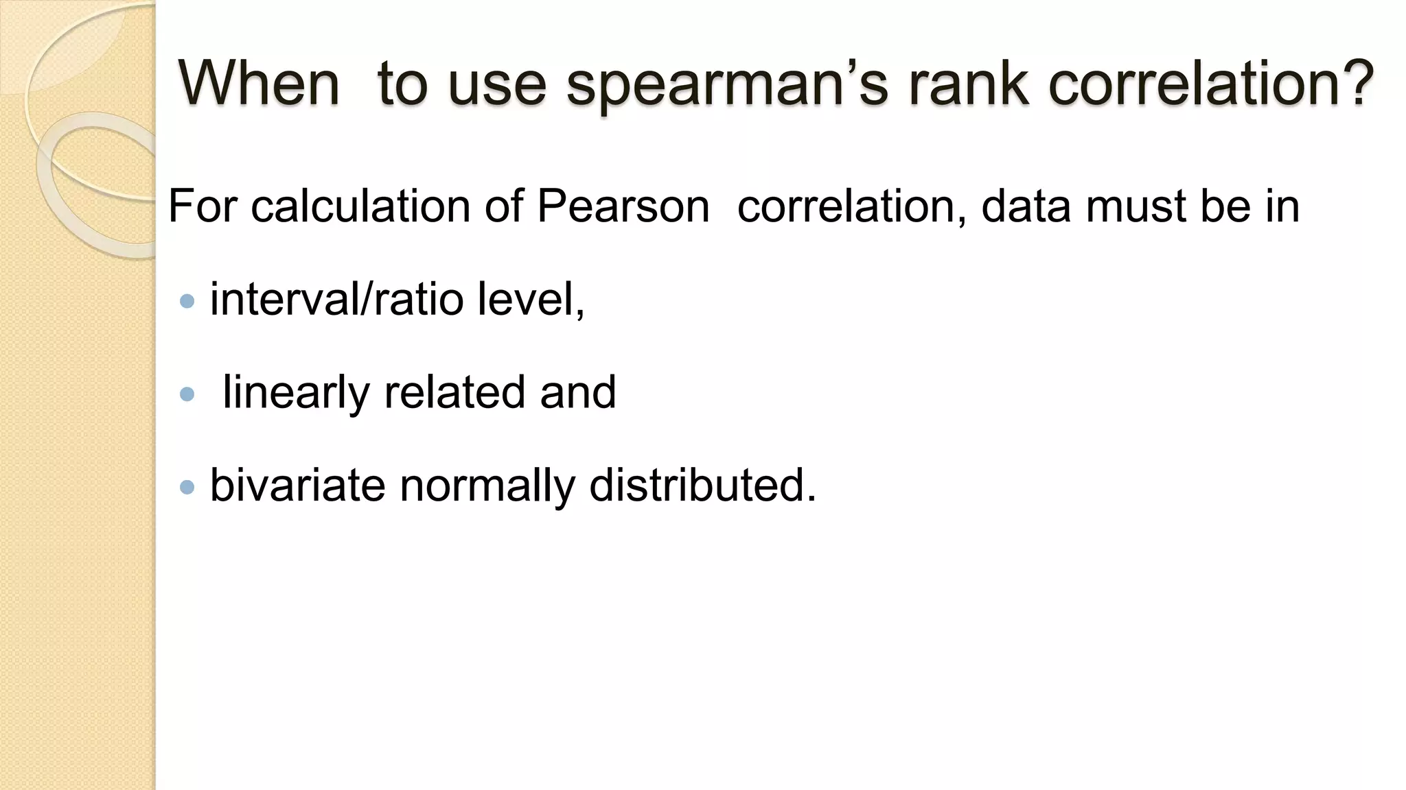 Spearman’s rank correlation | PPTX