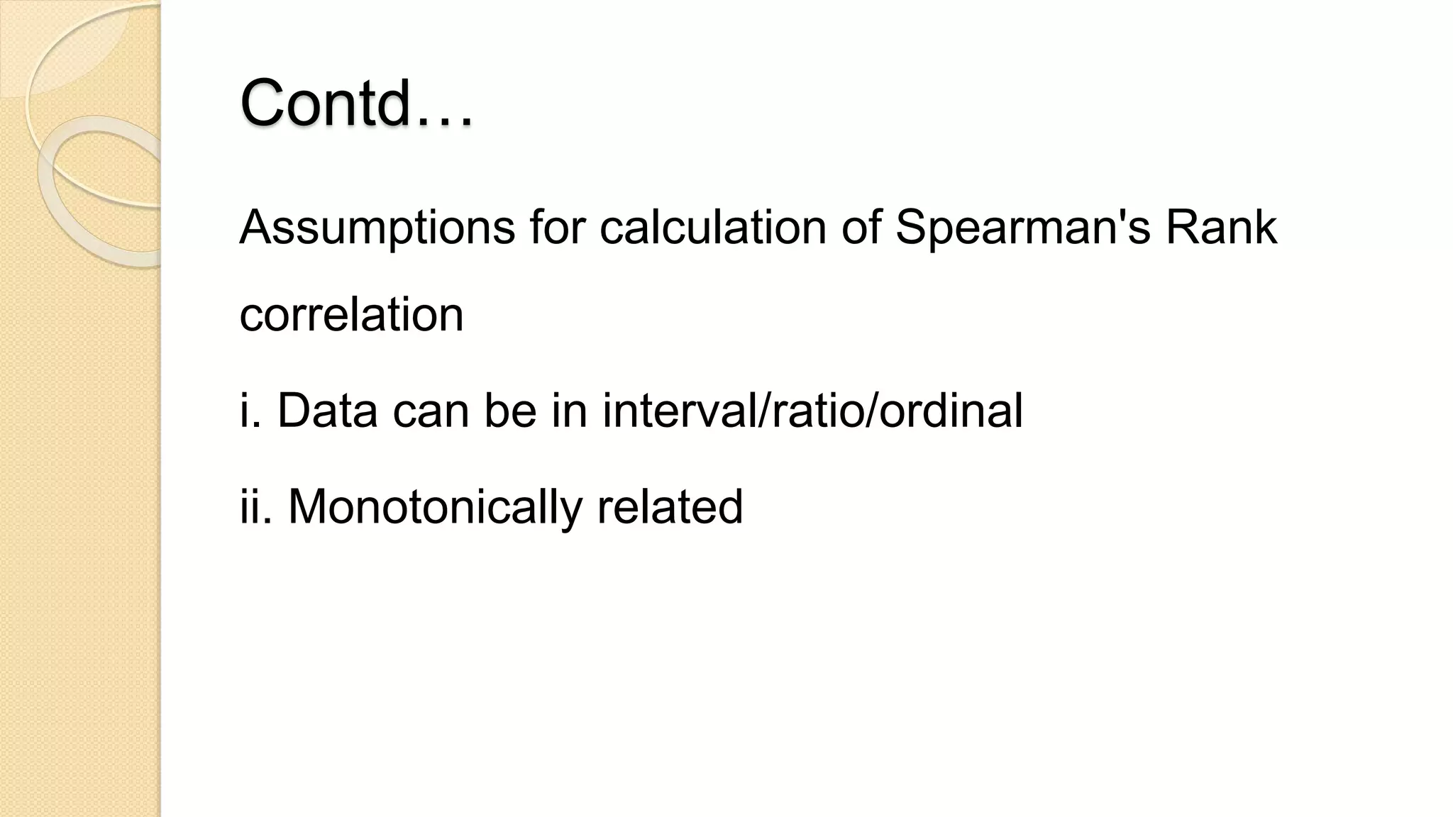 Spearman’s rank correlation | PPTX