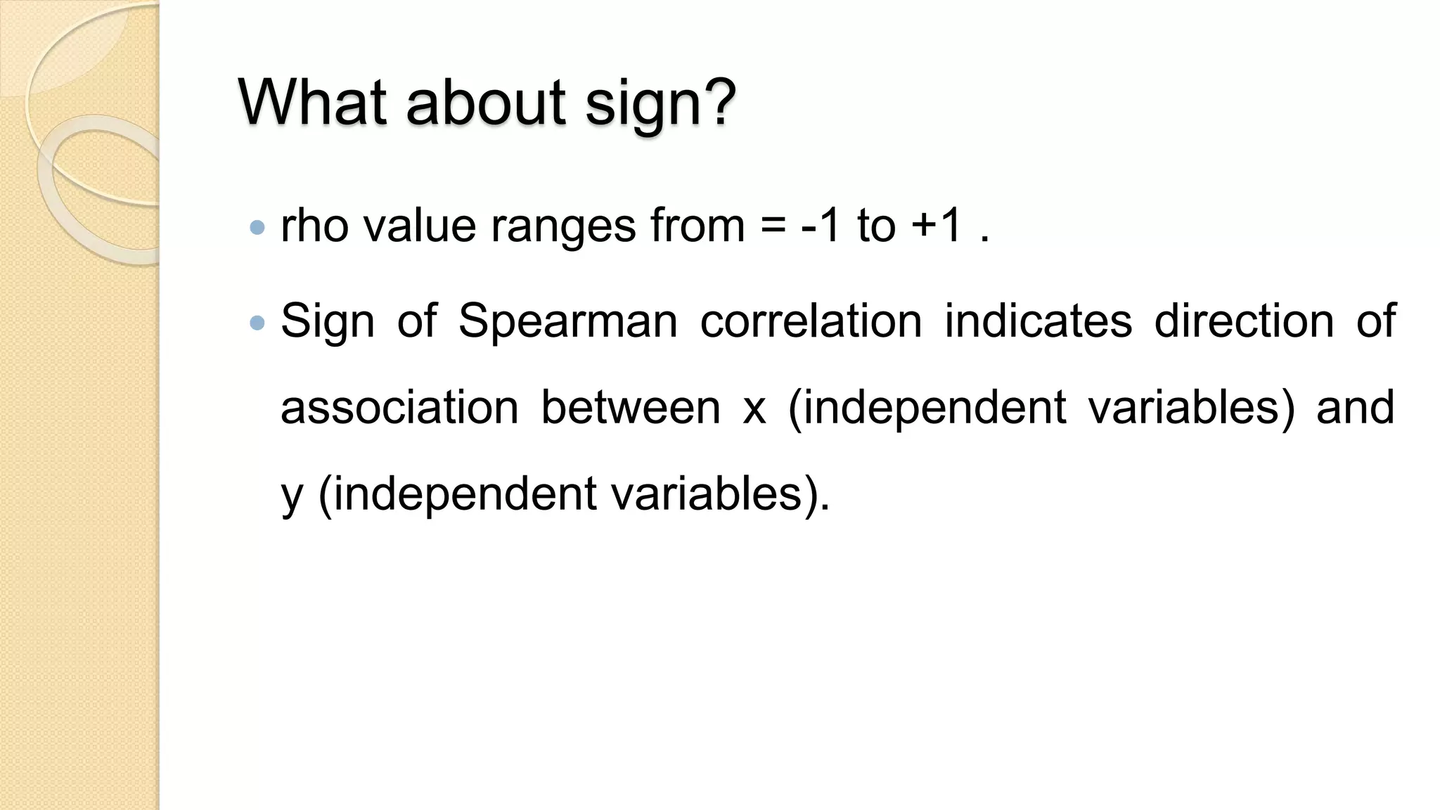 Spearman’s rank correlation | PPTX