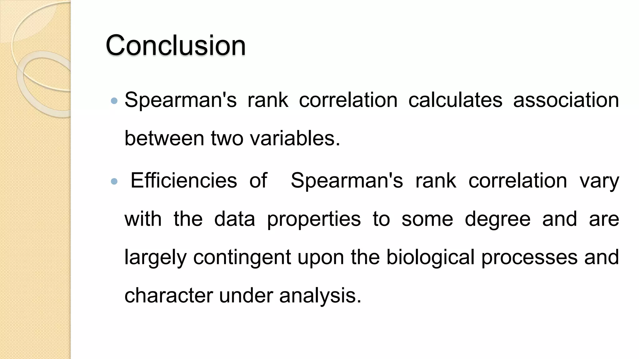 Spearman’s rank correlation | PPTX