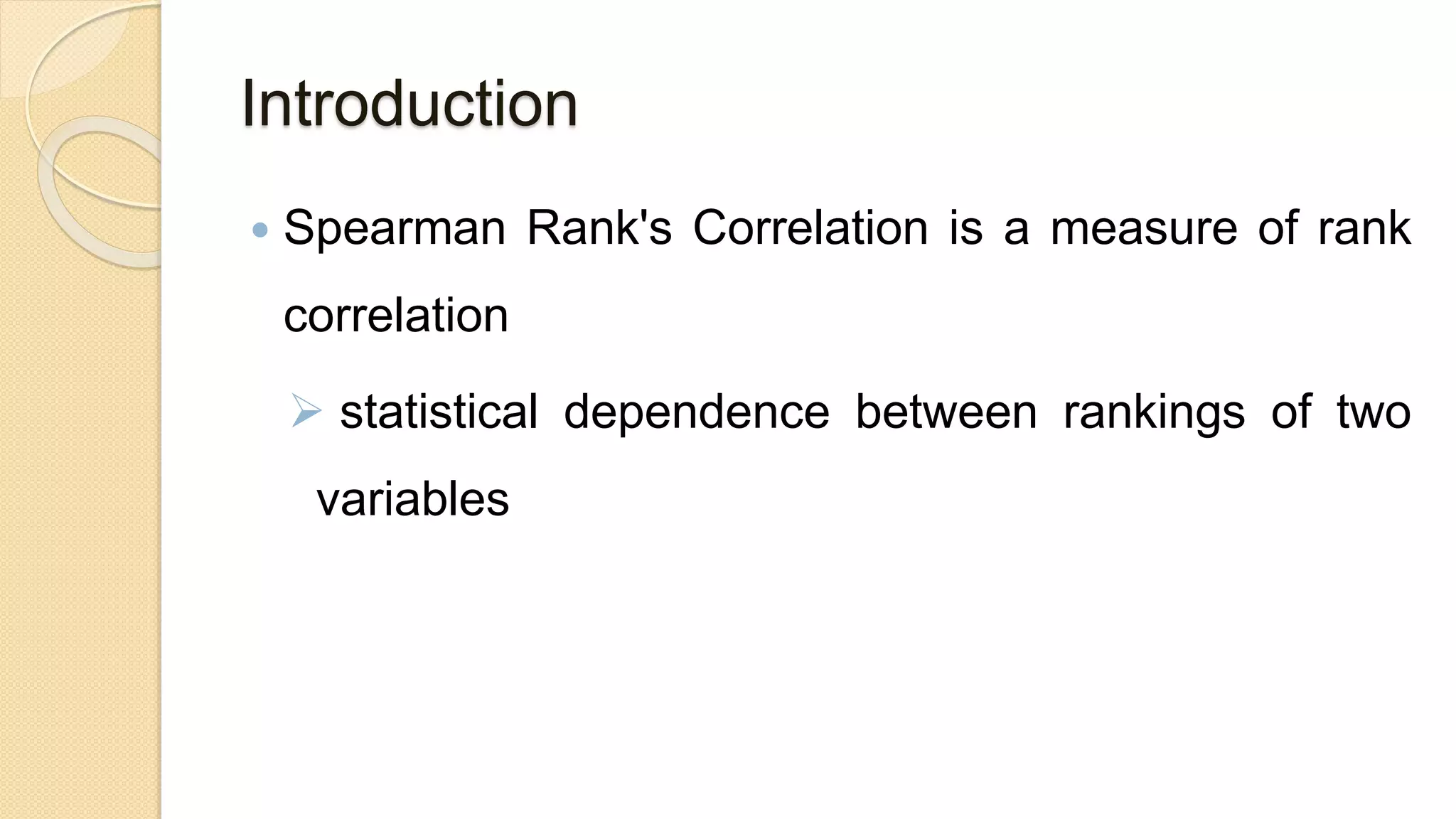 Spearman’s rank correlation | PPTX