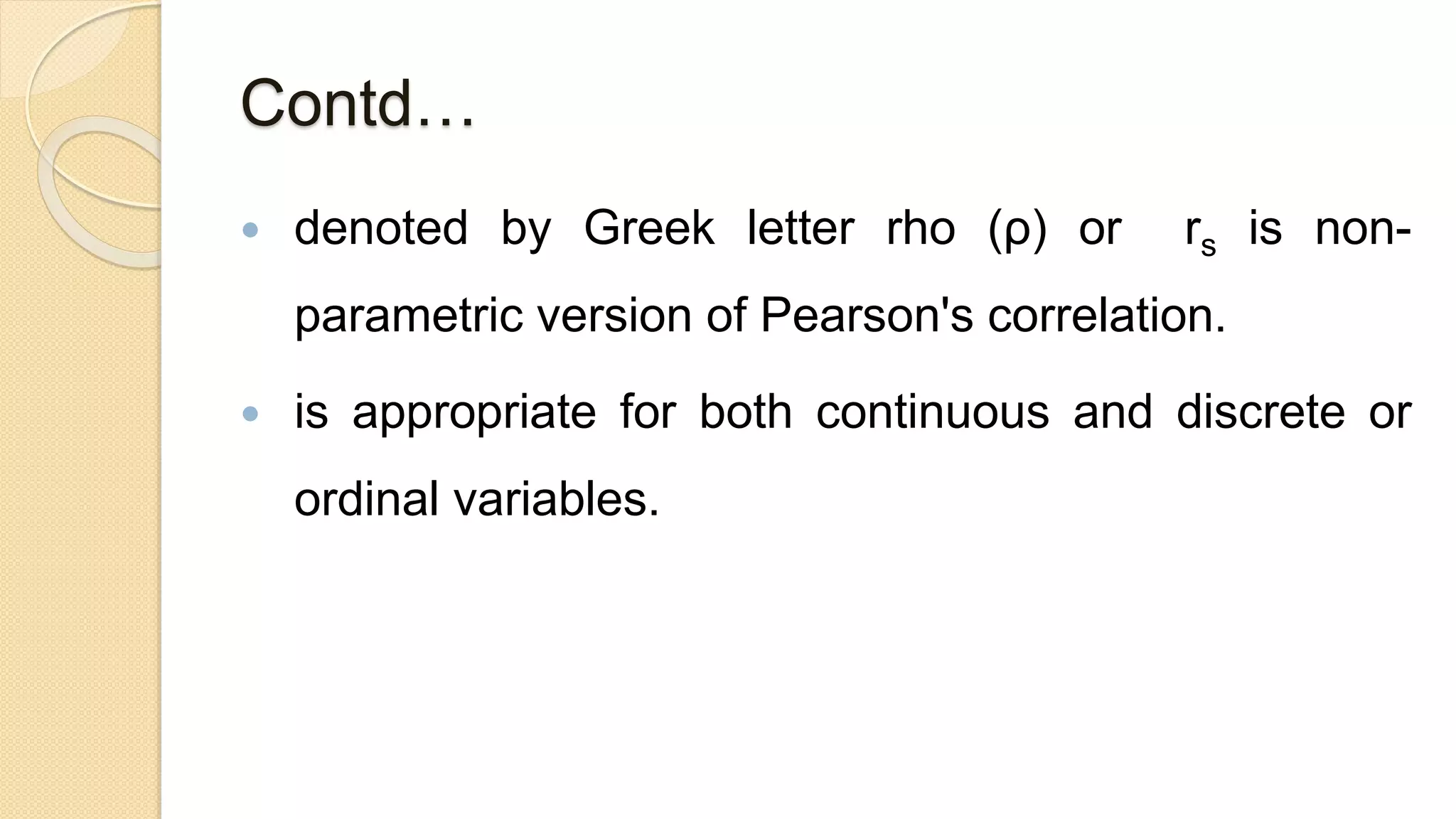 Spearman’s rank correlation | PPTX