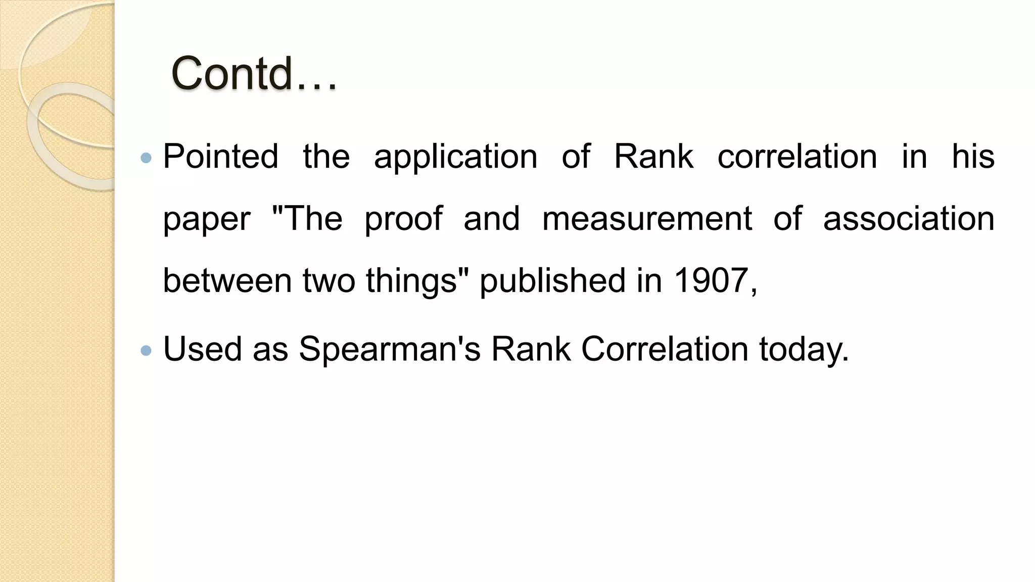 Spearman’s rank correlation (1) | PPTX
