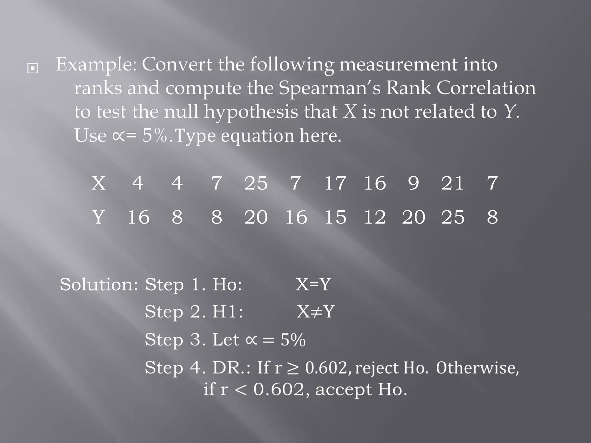 Spearman’s Rank Correlation Coefficient | PPT