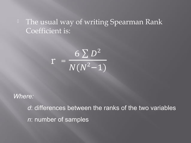 Spearman’s Rank Correlation Coefficient | PPT