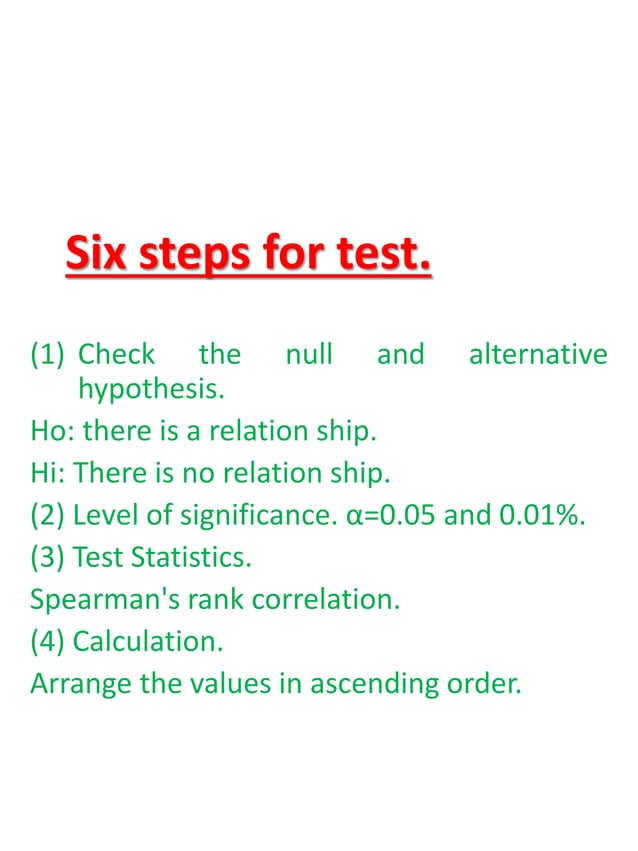 Spearmans Rank Correlation Test