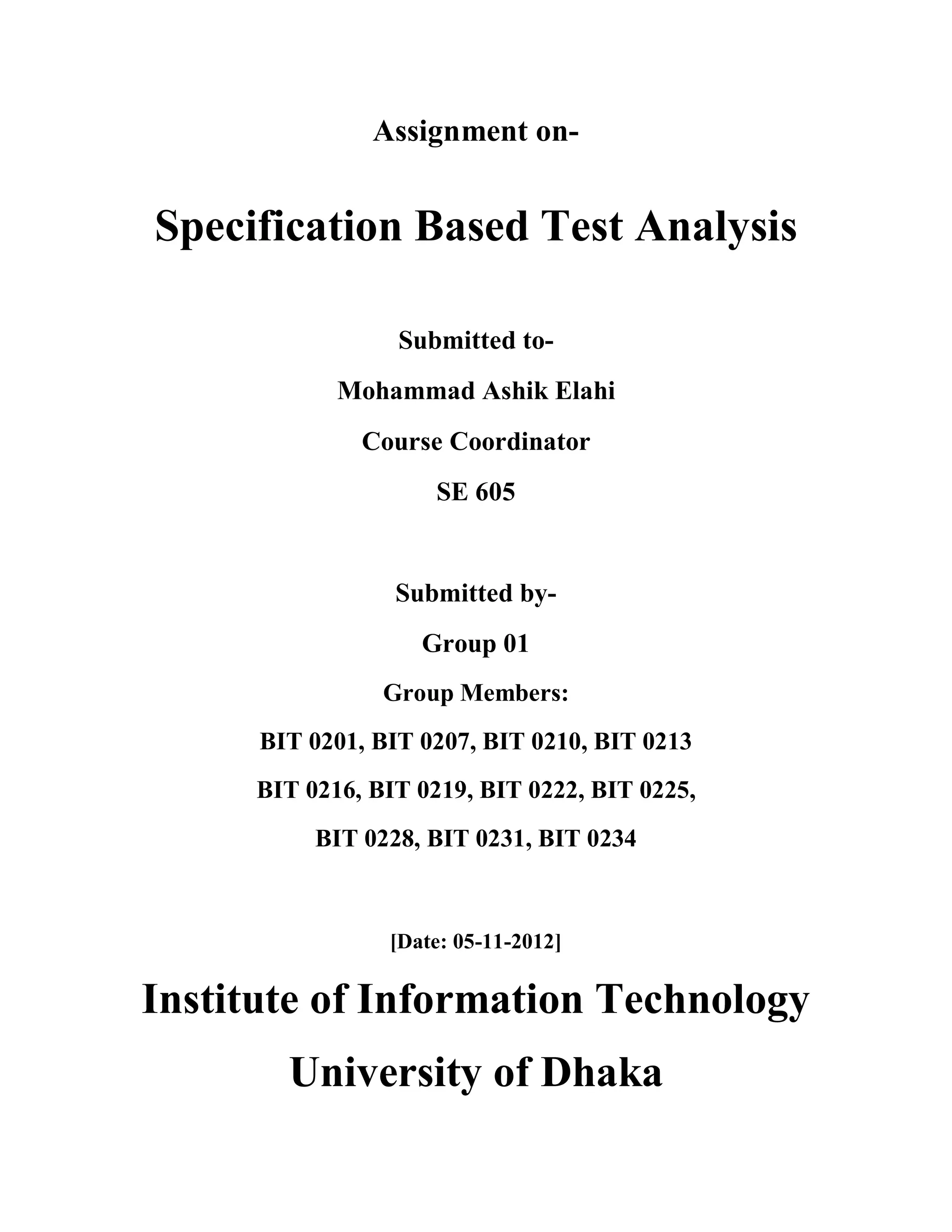 Specification based testing | PDF