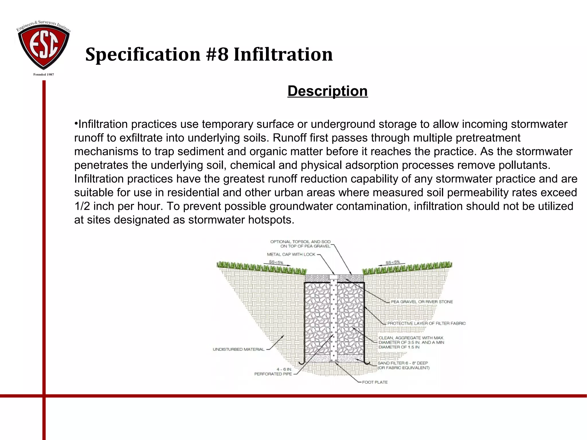 VDOT BMP Clearinghouse Specification 8- Infiltration | PPT
