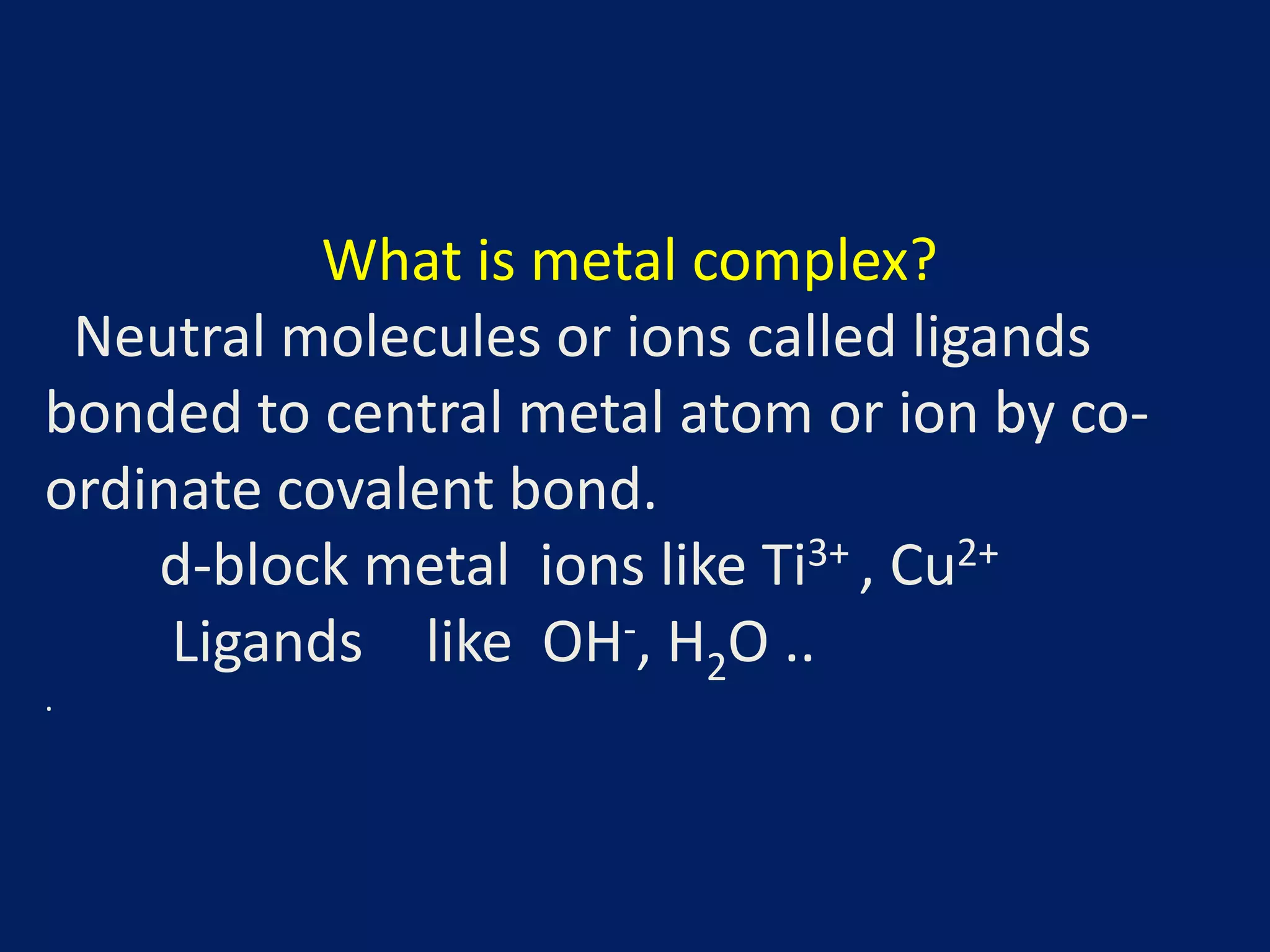 spectral properties of metal complexes | PPTX | Chemistry | Science