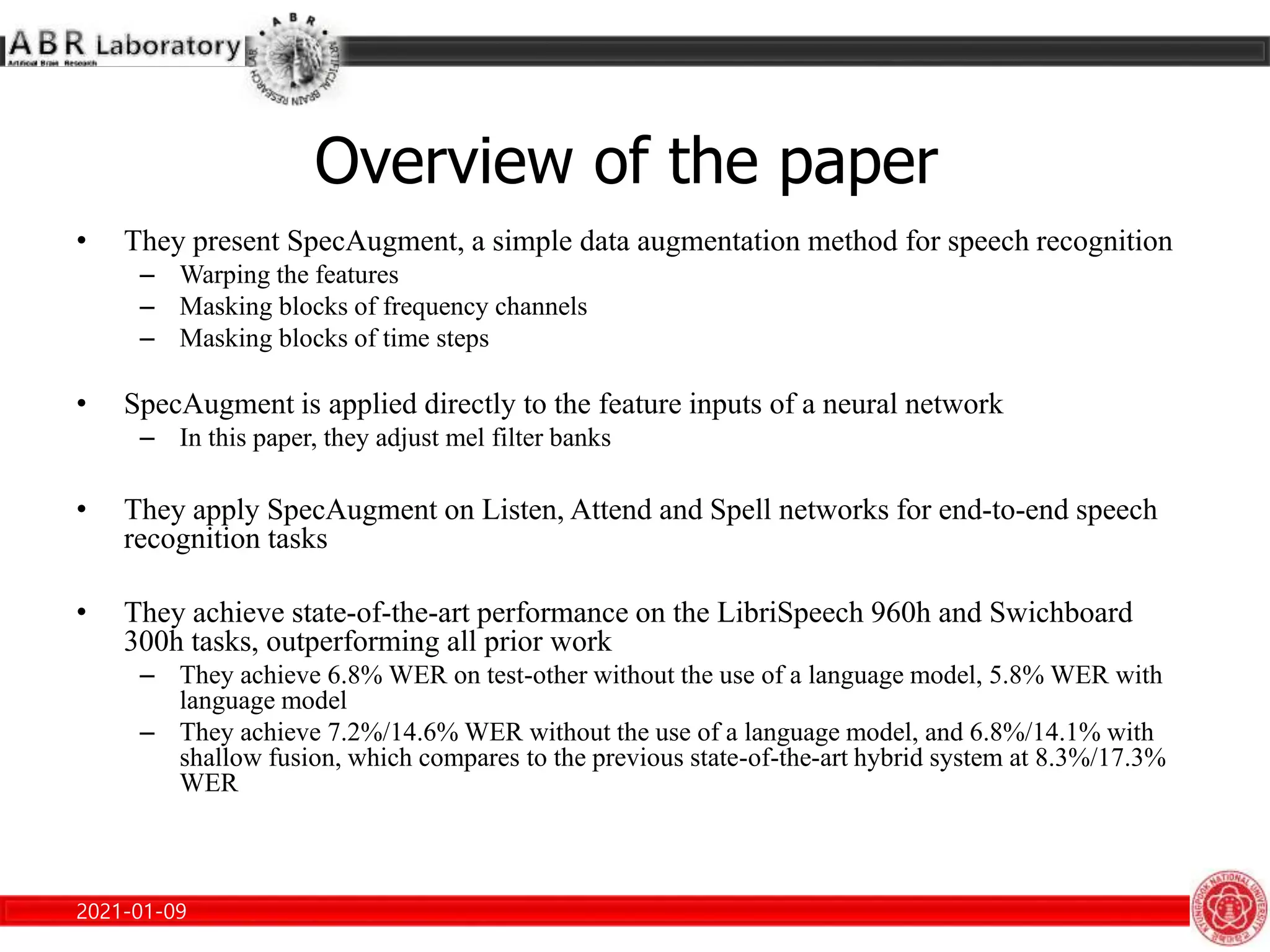 SpecAugment review | PPT