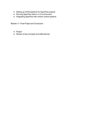 SpecFlow Course Outline (1) (1).docx | Computer Software and ...