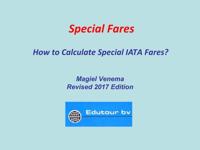 Special Fares Calculation | PPT