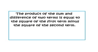 TYPE OF FACTORING (SPECIAL PRODUCTS AND EVERYTHING) | PPTX