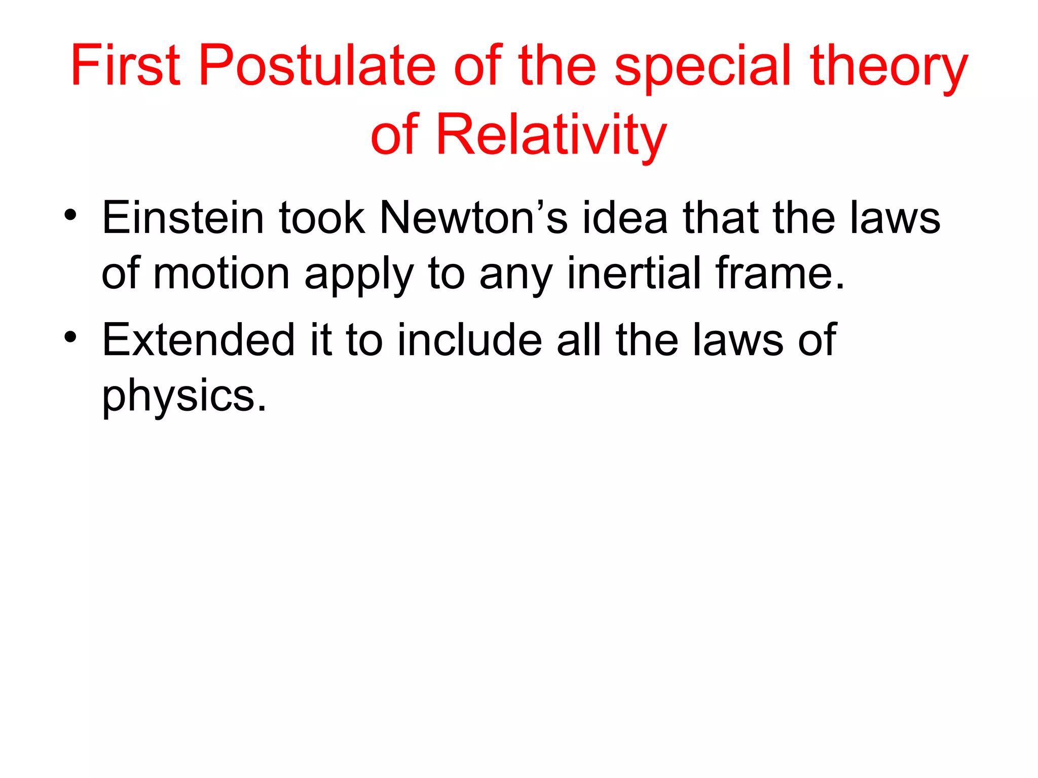 Special Theory Of Relativity | PPT