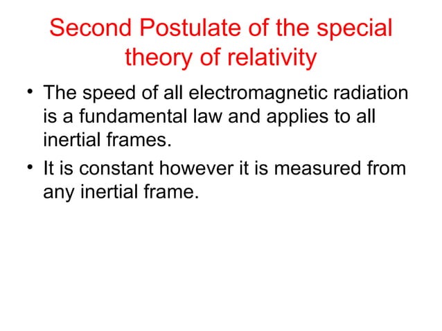 Special Theory Of Relativity | PPT | Physics | Science