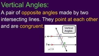 Special angle pair vocab | PDF