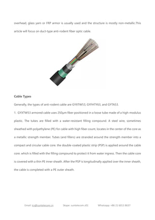 Special Anti-Rodent Fiber Optic Cable | PDF