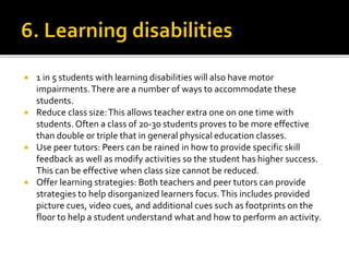 Special Adapted Physical Education Programme for Various Types and ...