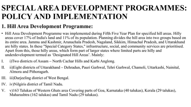 SPECIAL AREA DEVELOPMENT PROGRAMMES.pptx | Free Download
