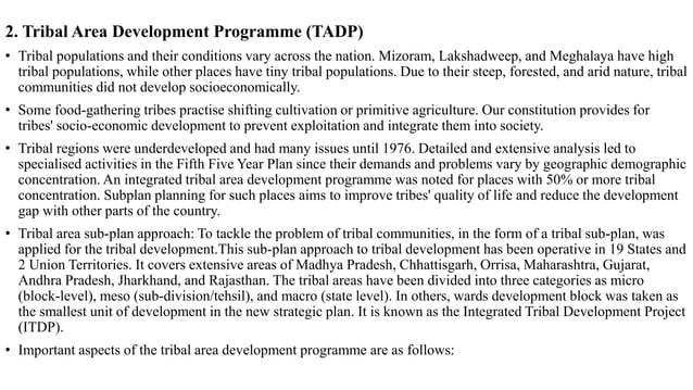 SPECIAL AREA DEVELOPMENT PROGRAMMES.pptx | Free Download