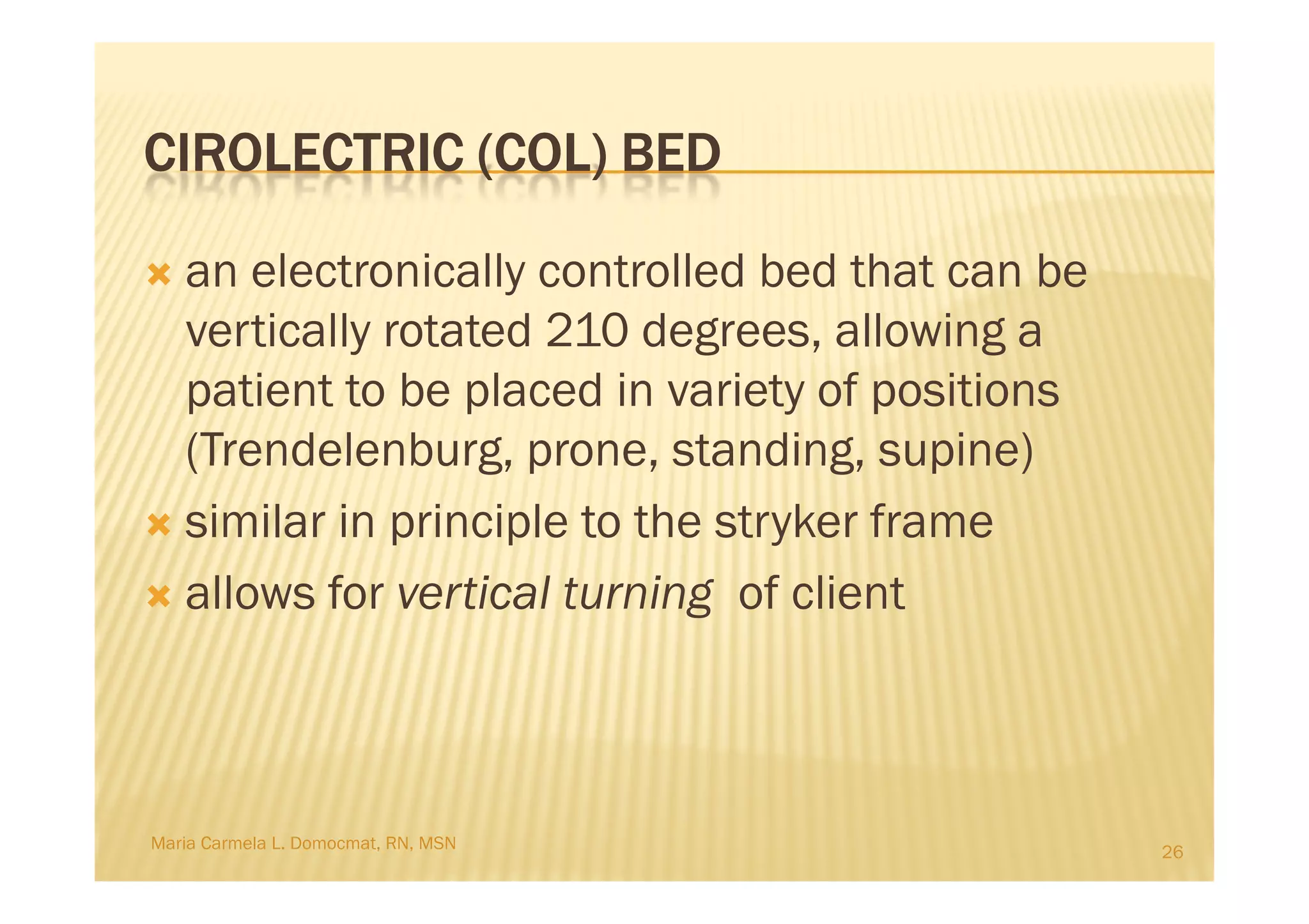 Special beds for positioning client | PDF