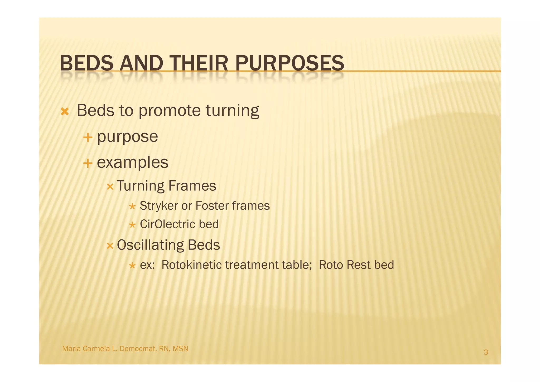 Special beds for positioning client | PDF