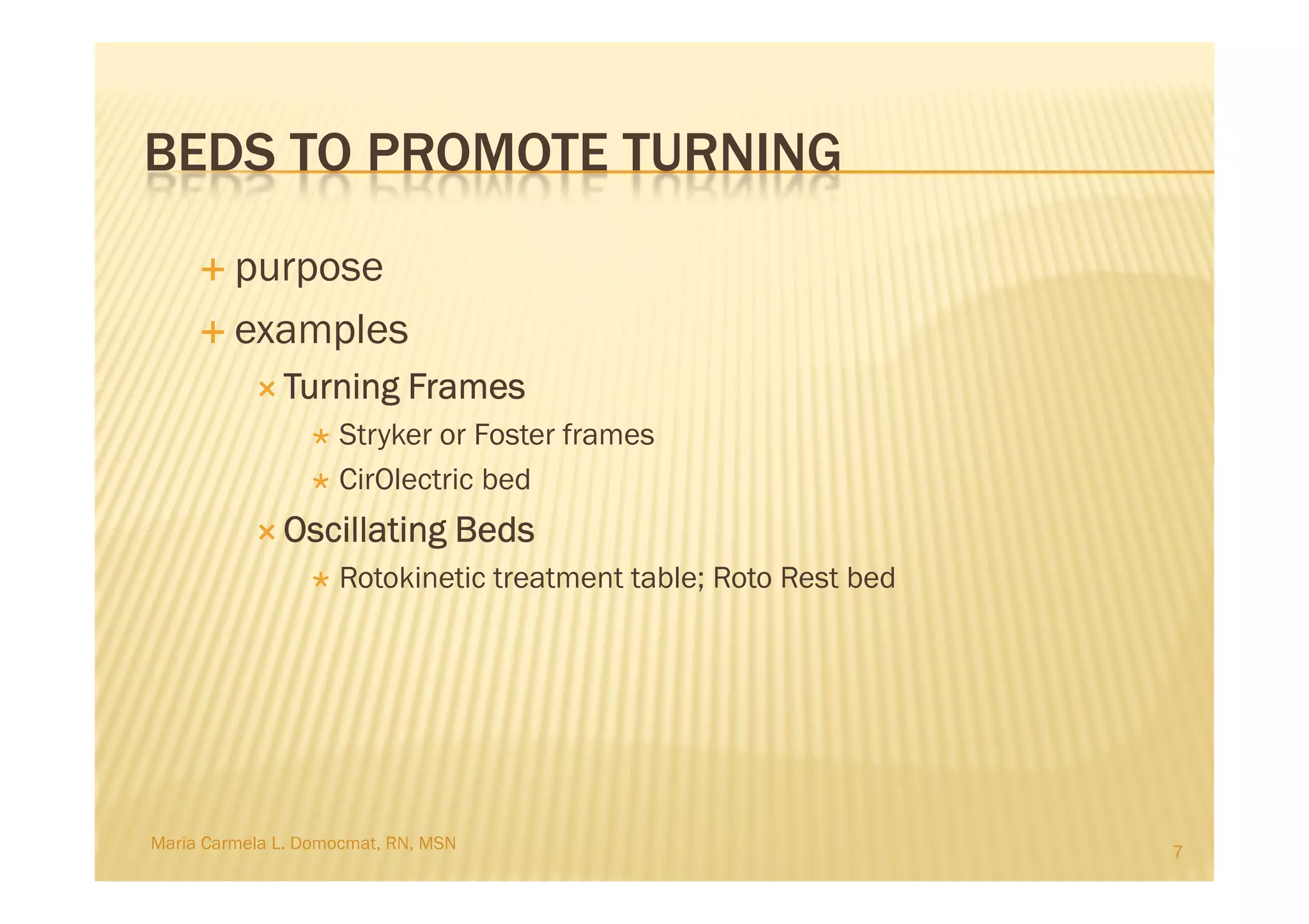 Special beds for positioning client | PDF