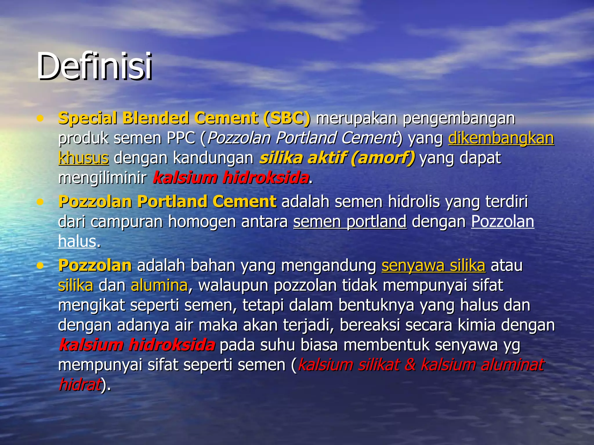 Special blended cement (sbc) | PPT