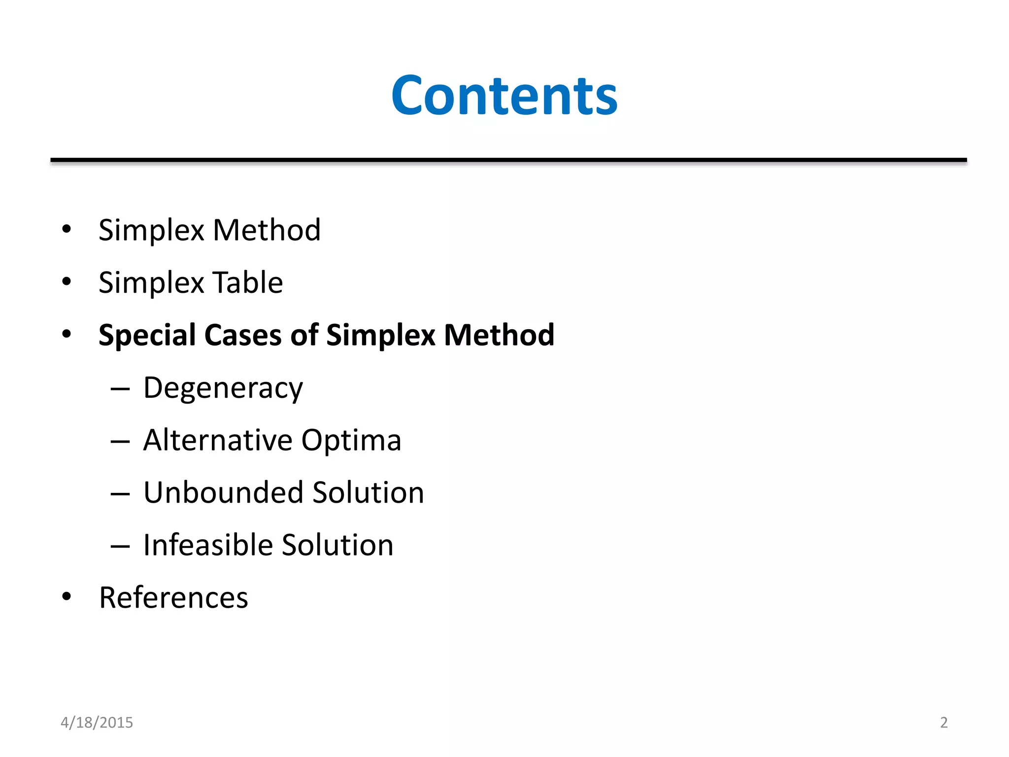 Special Cases in Simplex Method | PPTX