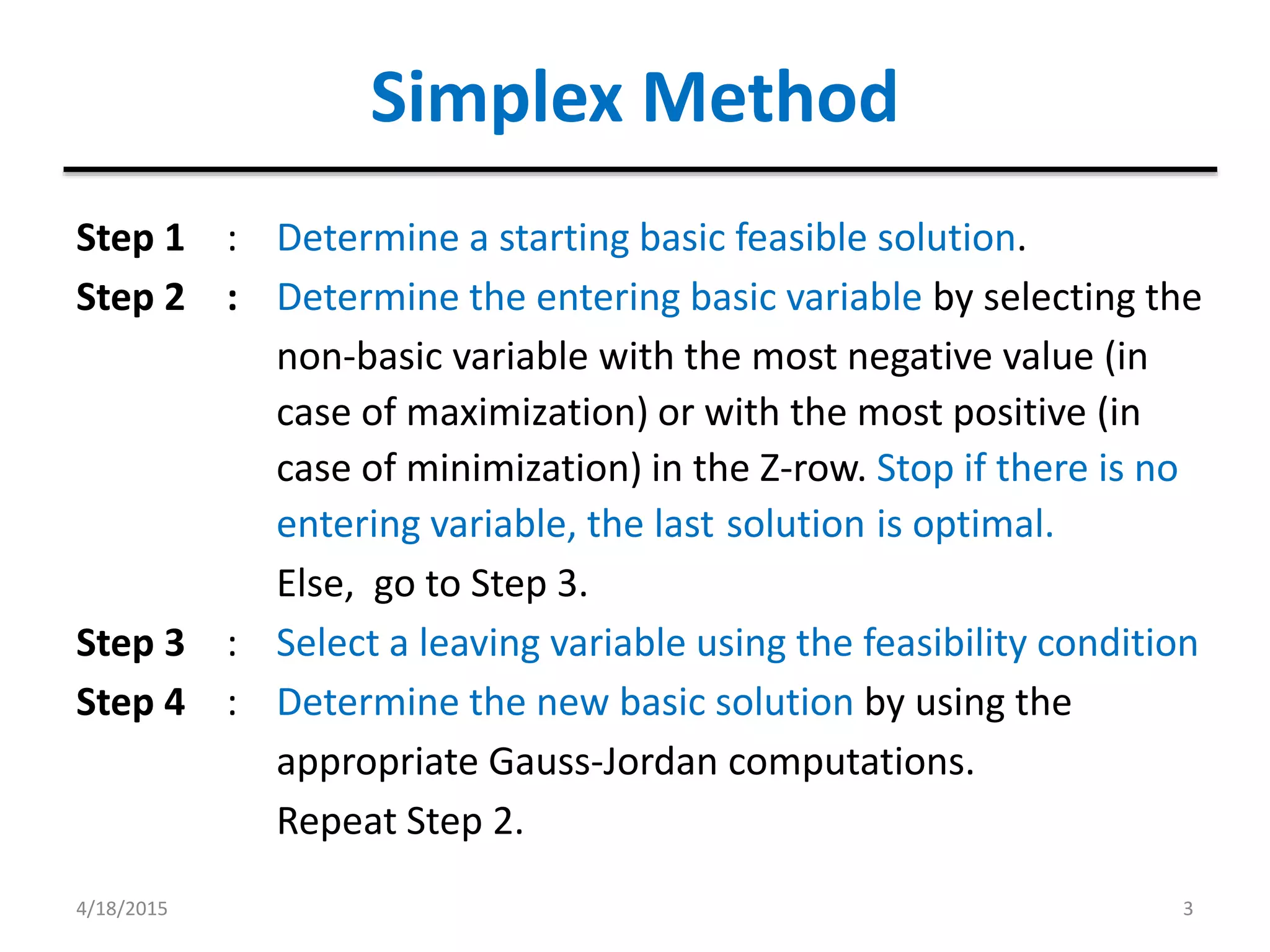 Special Cases in Simplex Method | PPTX