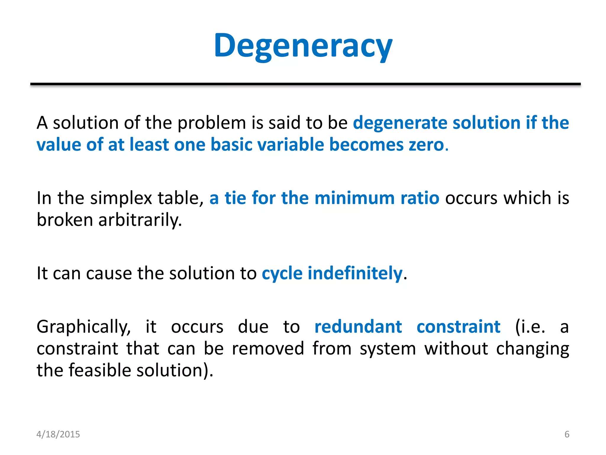 Special Cases in Simplex Method | PPTX