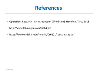 Special Cases in Simplex Method | PPTX