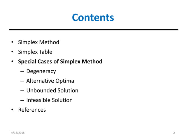 Special Cases in Simplex Method | PPTX